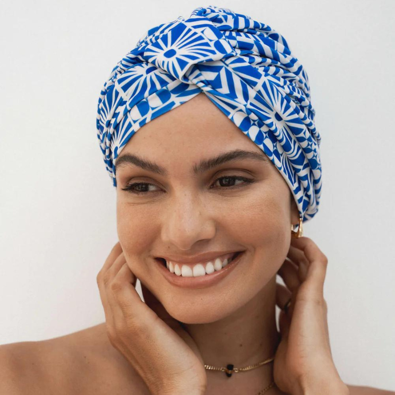 Chic turban style shower cap store